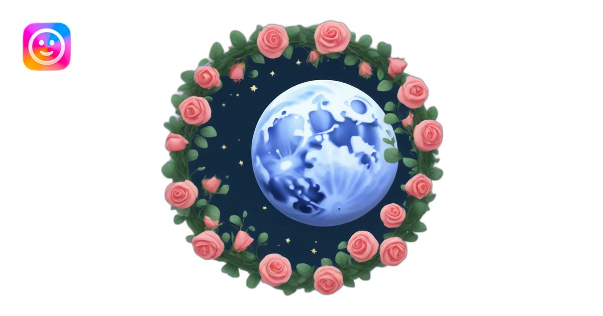moon with rose vines emoji | AI Emoji Generator