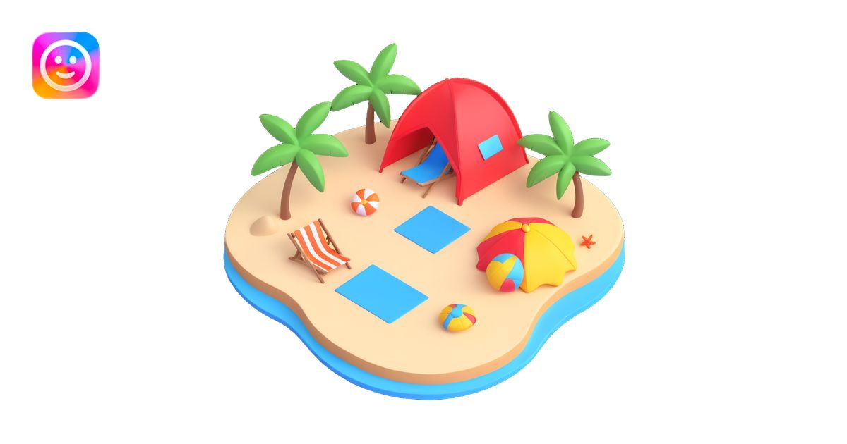 Seating at beach emoji | AI Emoji Generator