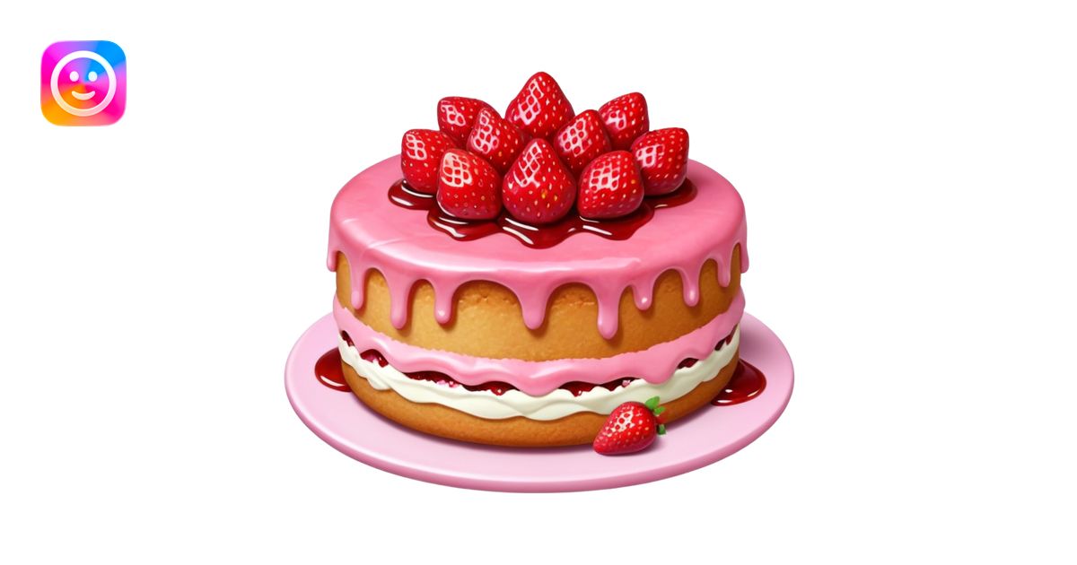 pink runny gooey strawberry jam cake emoji | AI Emoji Generator