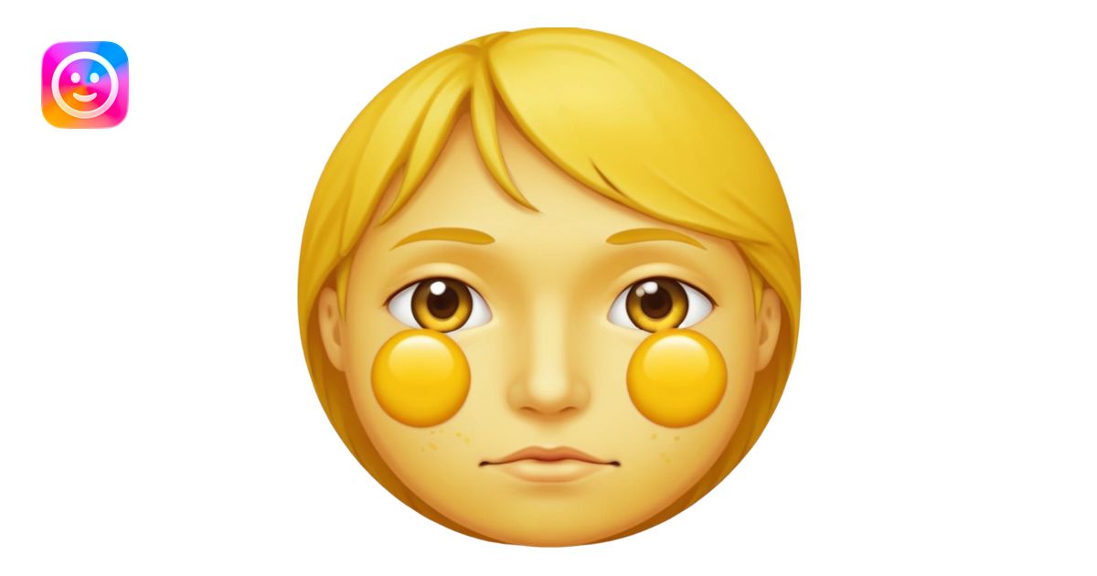 A circular yellow face with many small and close together face herpes ...