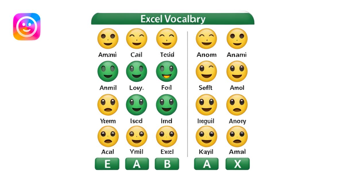 “Provide 5 emojis for Antonyms / Opposite / Negative meaning in Excel ...