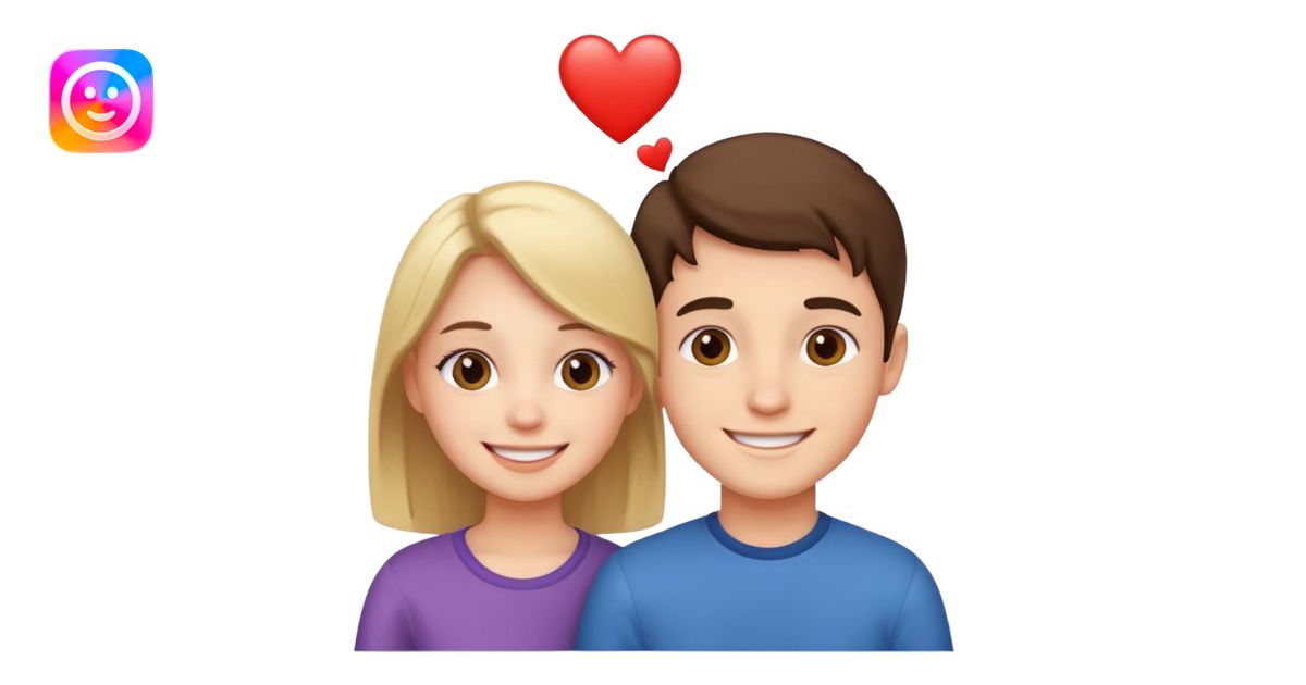 Boy and girl together close relationship cute emoji | AI Emoji Generator