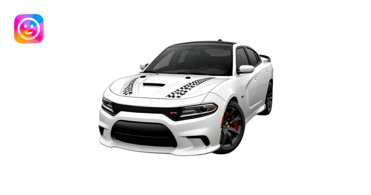 CHARGER DOSH HellCat SRT white and Pattern on the side of the logo Lynx ...