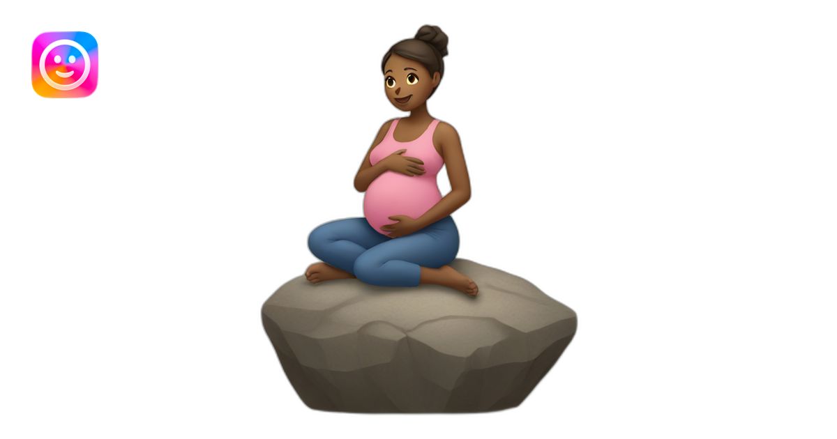 A pregnant woman sitting on a rock emoji | AI Emoji Generator