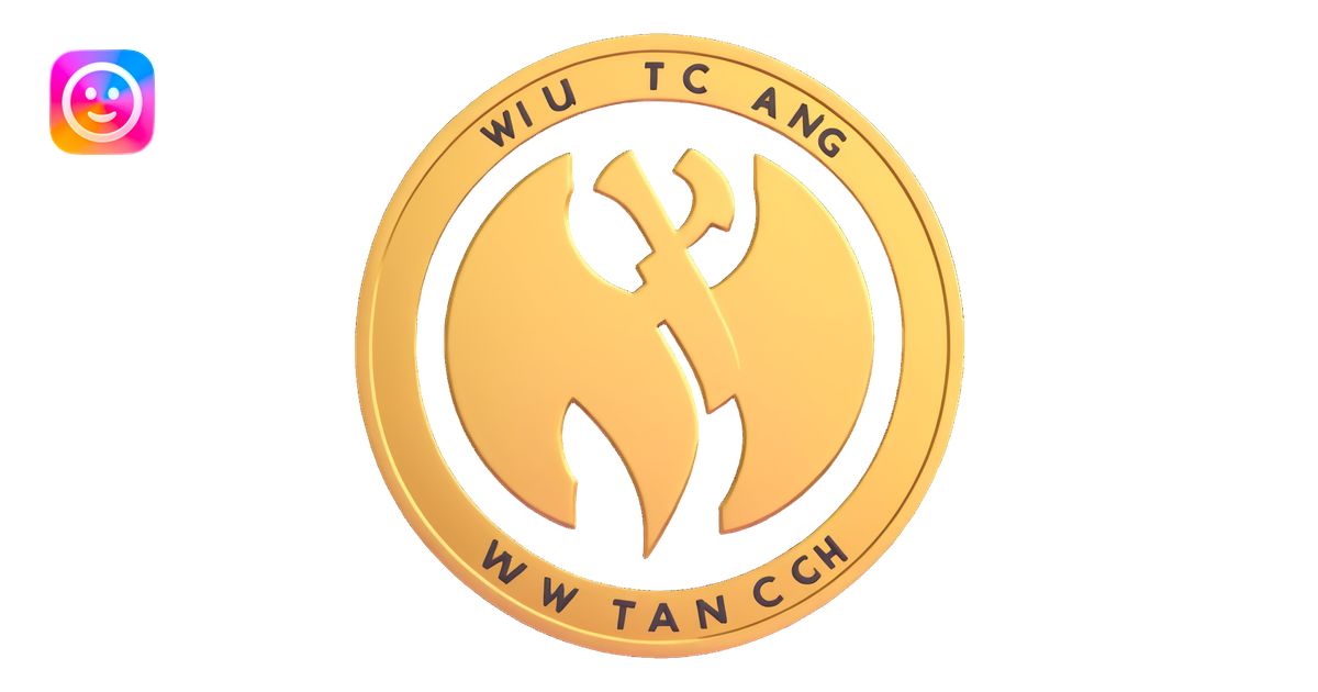 Wu-Tang Clan logo on a gold coin emoji | AI Emoji Generator