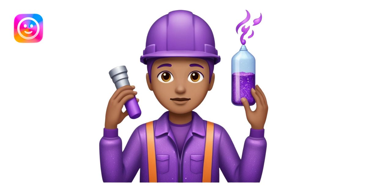 industrial worker wearing purple glittery clothes emoji | AI Emoji ...