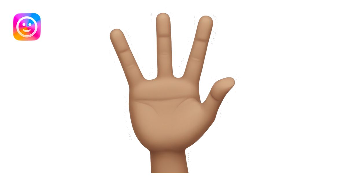 4 fingers up and thund down emoji | AI Emoji Generator