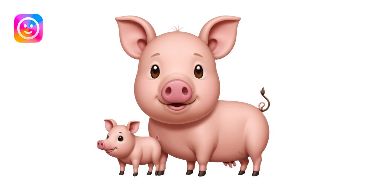 Une fourmi et un cochon dinde devant un trisomique emoji | AI Emoji ...