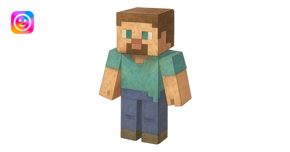 minecraft steve, ghibli style illustration illustration | AI Emoji ...