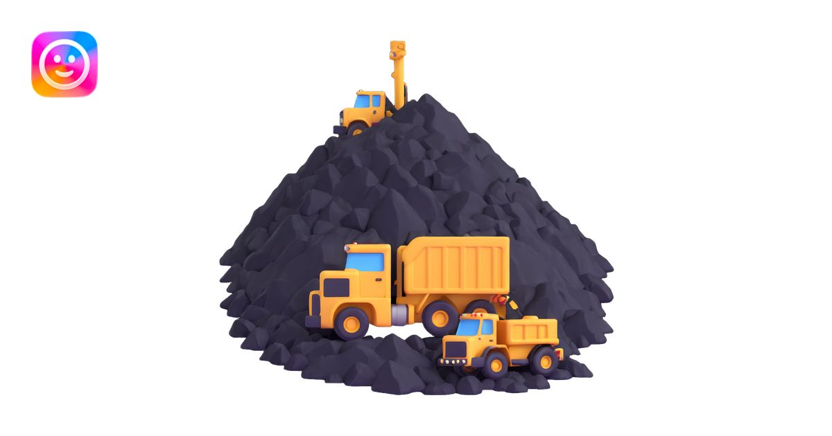 bulk cargo coal pile emoji | AI Emoji Generator