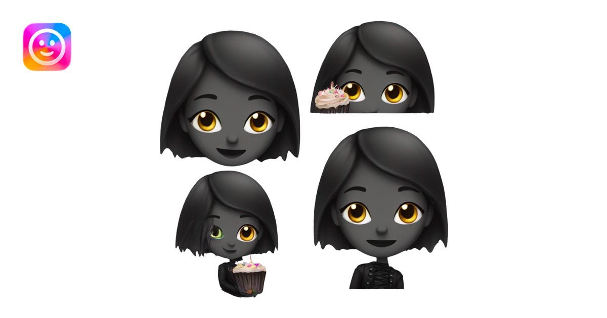 goth girl celebrating birthday emoji | AI Emoji Generator