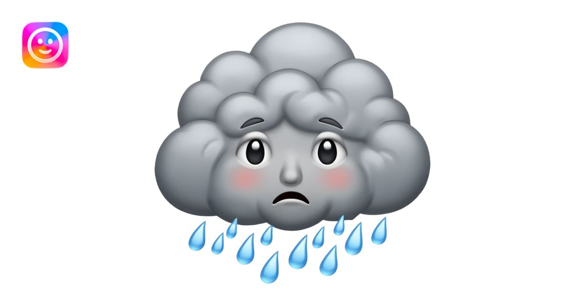 stormy cloud crying and sad emoji | AI Emoji Generator