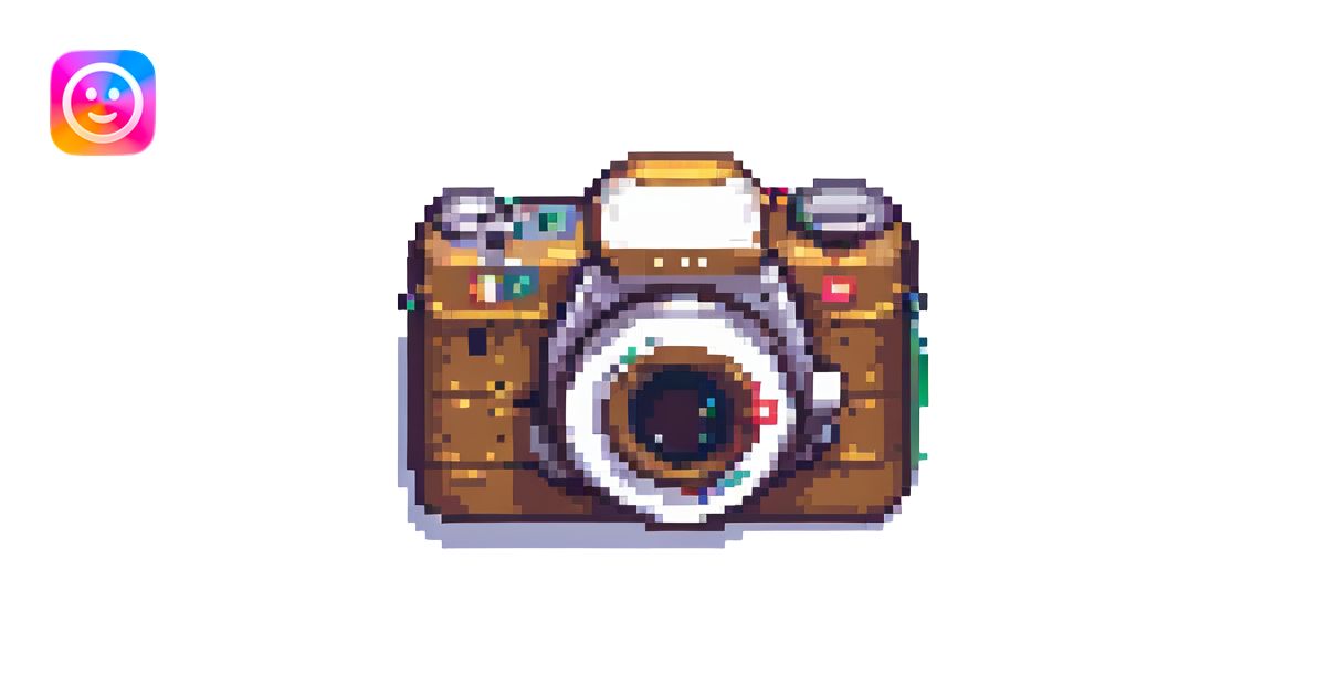 camera, pixel art style illustration | AI Emoji Generator