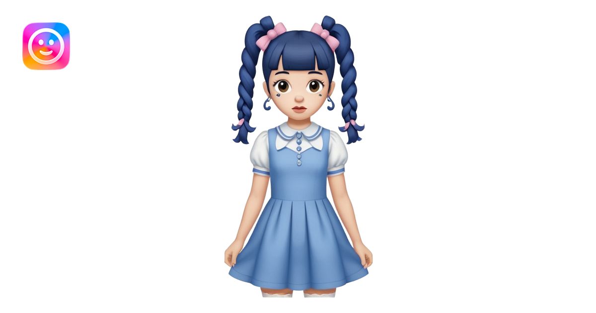 Melanie Martinez with split her ponytails with the k-12 dress emoji ...