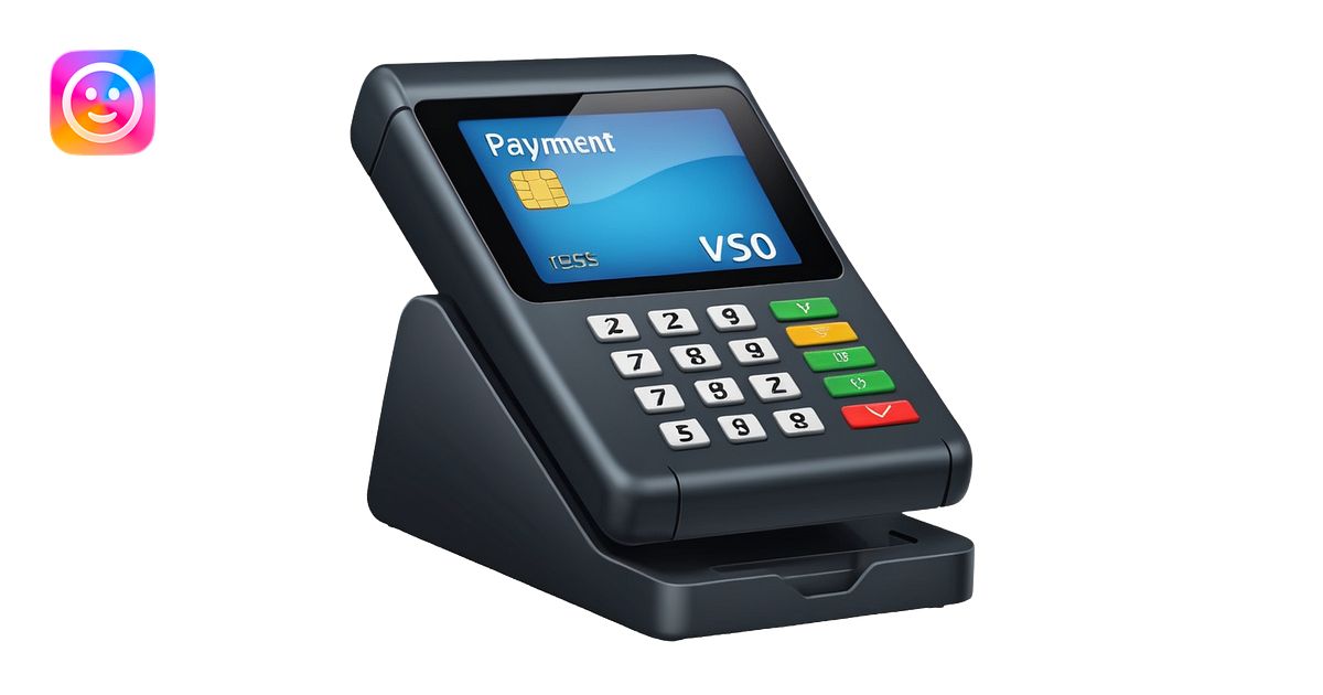 Icono de una terminal de pago con una tarjeta PAGANDO POS emoji | AI ...