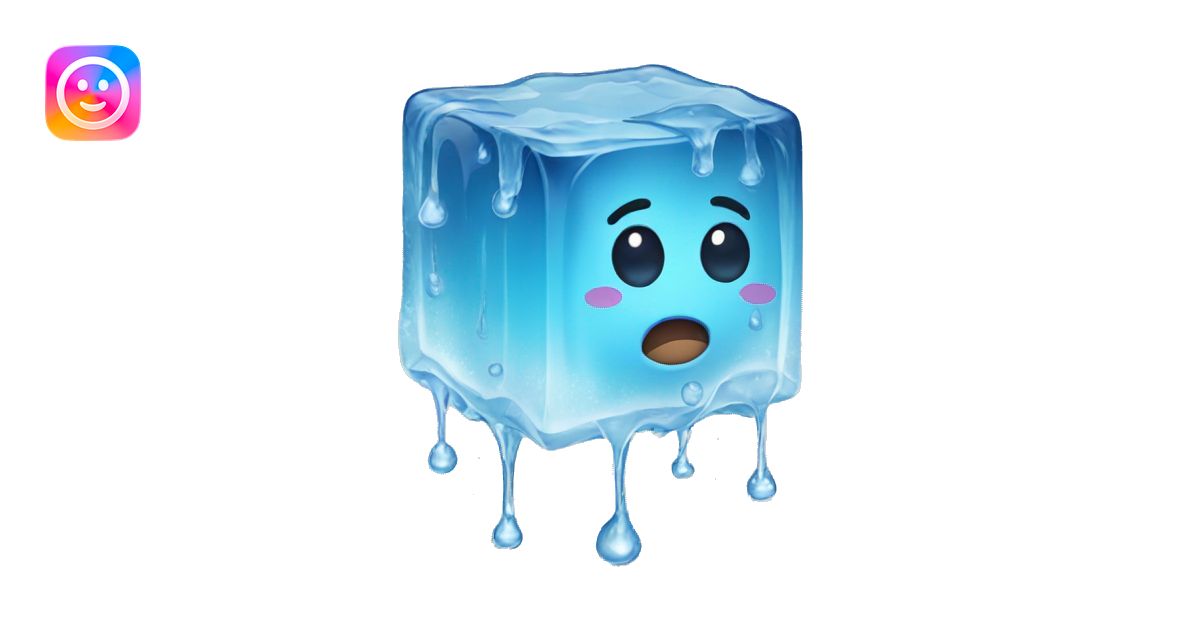 Melting ice cube emoji | AI Emoji Generator