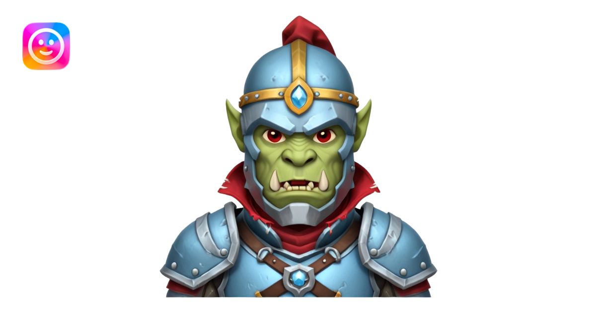 Fantasy Christmas orc legion soldier icon, iron tundra army theme ...