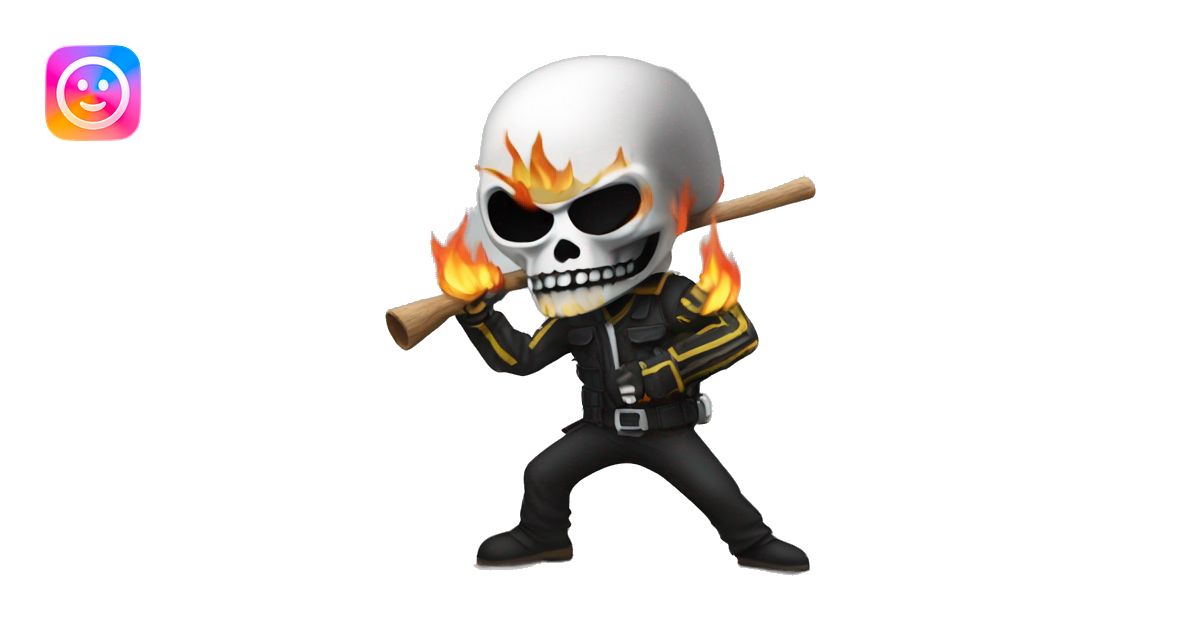 Caveira pegando fogo emoji | AI Emoji Generator