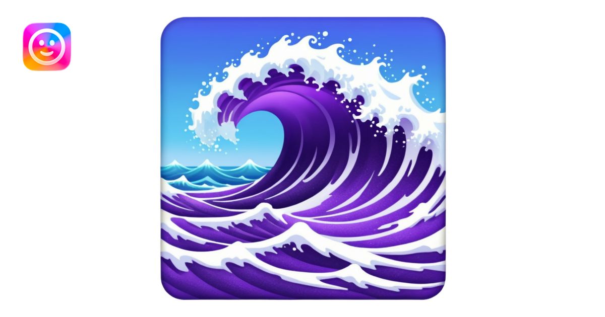 glitter purple cian wave ocean emoji | AI Emoji Generator