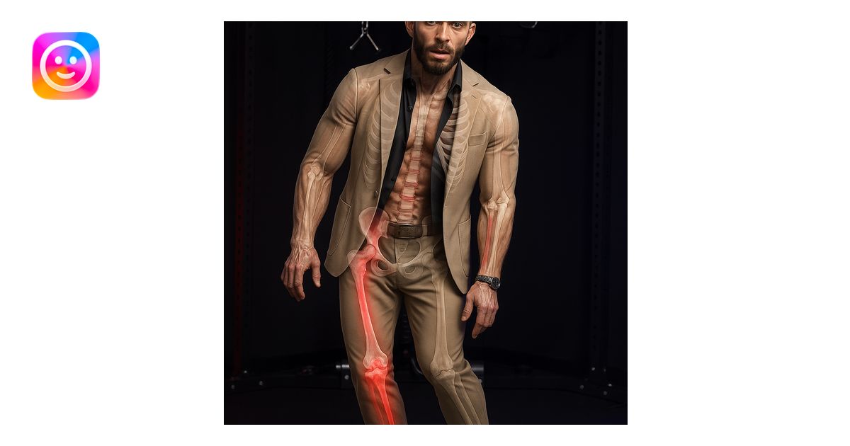Realistic man standing in a gym, pose as in the reference, pelvis ...