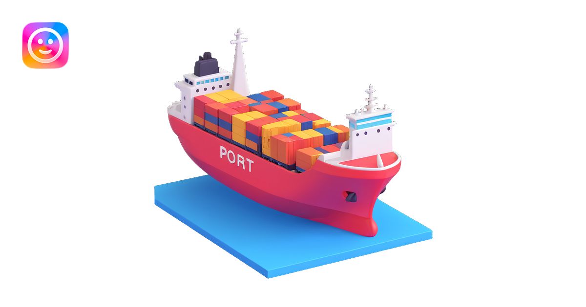 port with cargo ship emoji | AI Emoji Generator