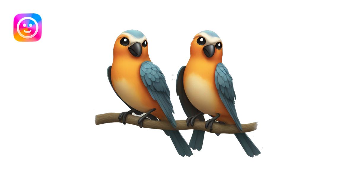 2 birds sitting together emoji | AI Emoji Generator