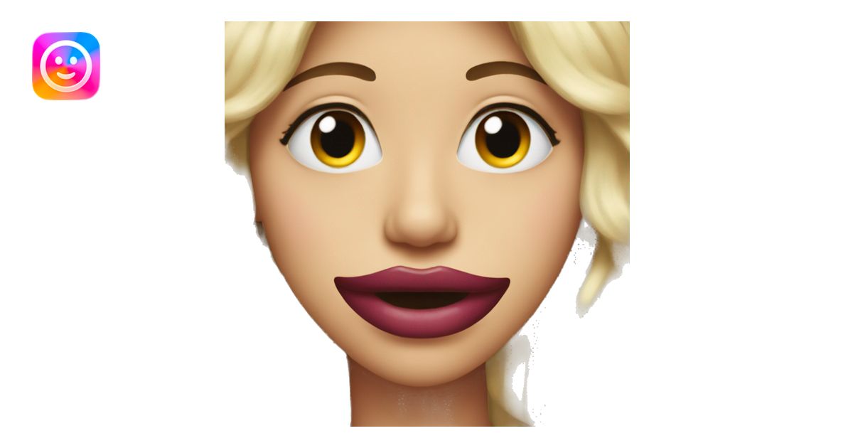 Emoji with eyelashes and big lips emoji | AI Emoji Generator