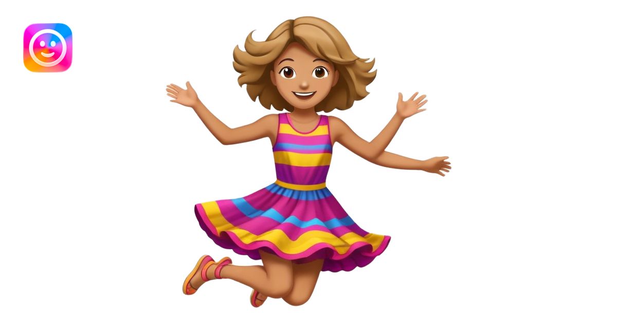 Salsa girl jumping emoji | AI Emoji Generator