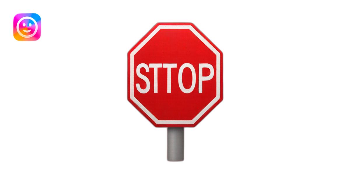 Red stop sign caution symbol emoji | AI Emoji Generator