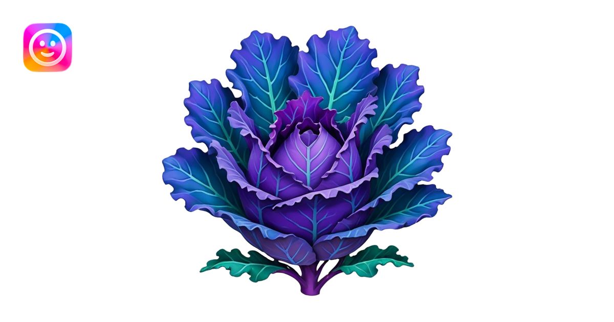 Blue and purple kale emoji | AI Emoji Generator