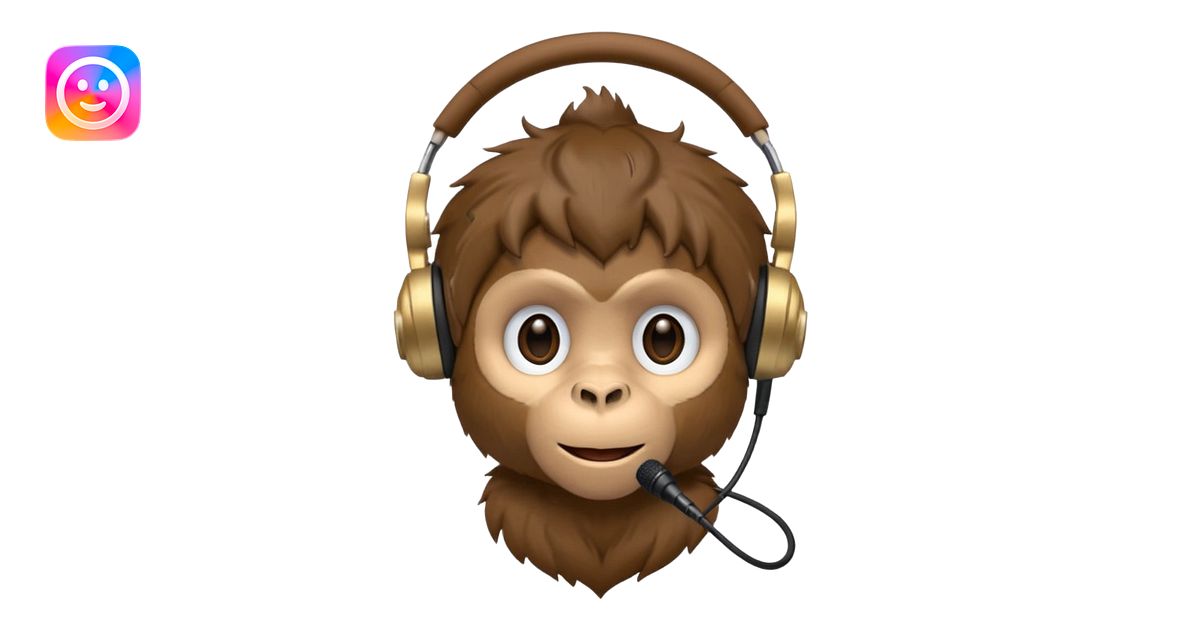 Monkey with headset mic emoji | AI Emoji Generator