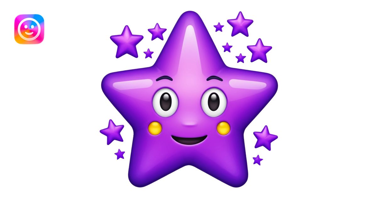 The word "banger" surrounded by purple stars emoji | AI Emoji Generator