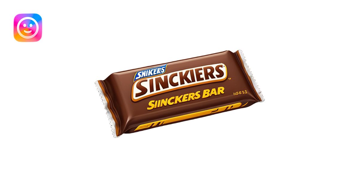 Draw a Snickers bar in its classic brown wrapper with bold logo. emoji ...
