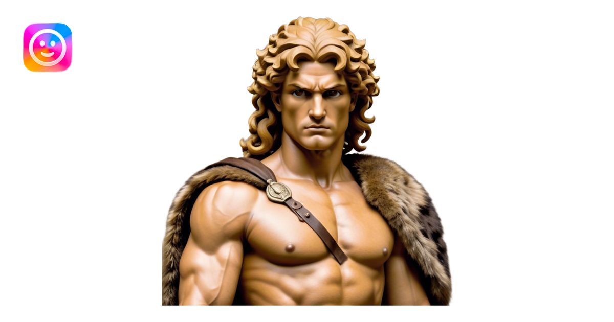 Cinematic Realistic Barbarian Hercules Portrait, depicted as a fierce ...