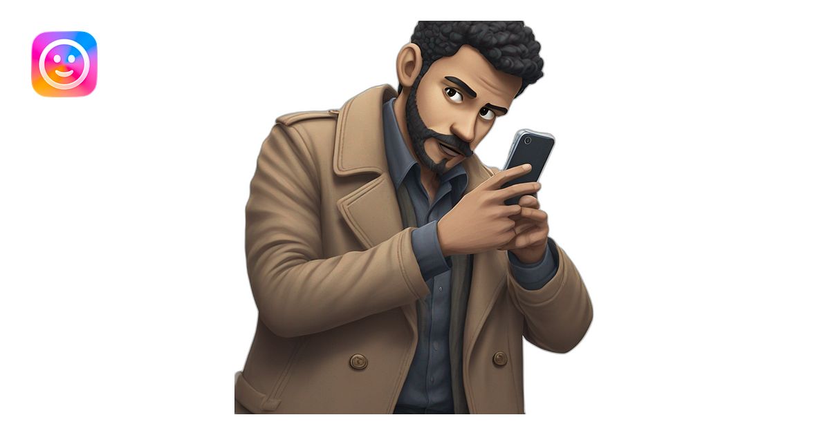 fashionable man checking phone emoji | AI Emoji Generator