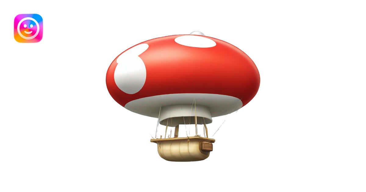 Mario-style Mushroom Blimp emoji | AI Emoji Generator
