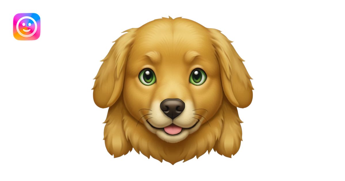 green dog extra furry golden retriever emoji | AI Emoji Generator