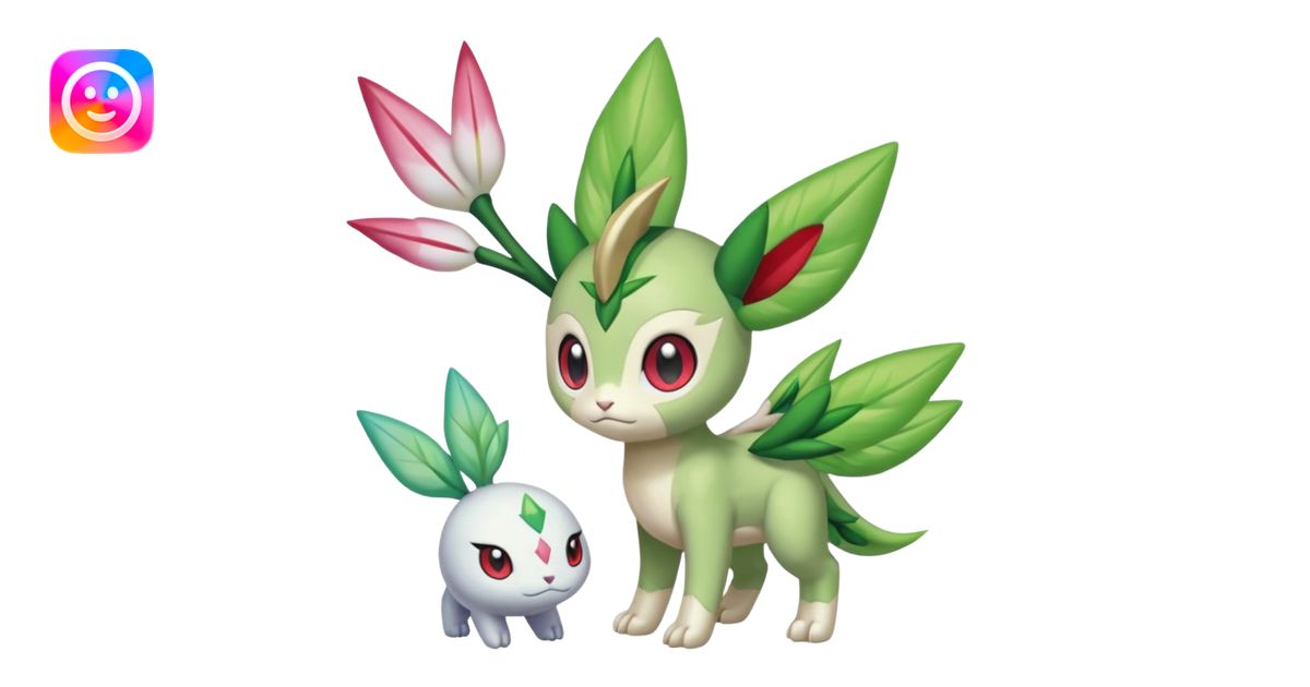Meloetta-Shaymin-Celebi-Zekrom-Gatomon-Pteromon-hybrid emoji | AI Emoji ...