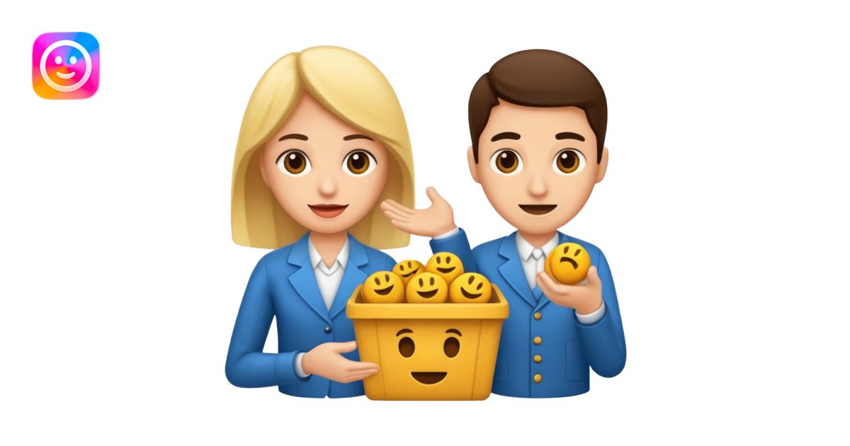 VENDEDOR FORÇANDO VENDA E O CLIENTE NEGANDO emoji | AI Emoji Generator