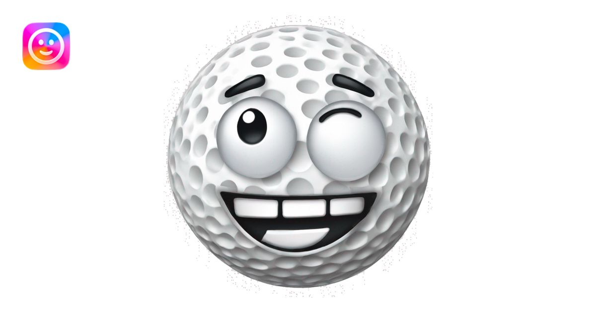 Golf ball laughing hysterically emoji | AI Emoji Generator