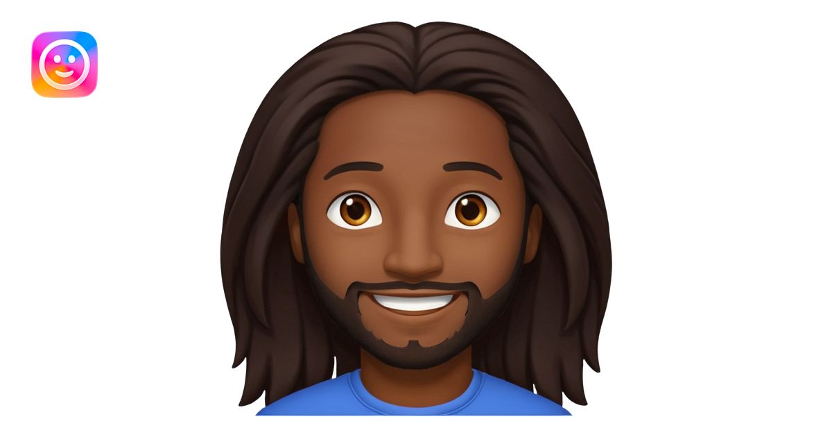 Omarion with long dark brown hair emoji | AI Emoji Generator
