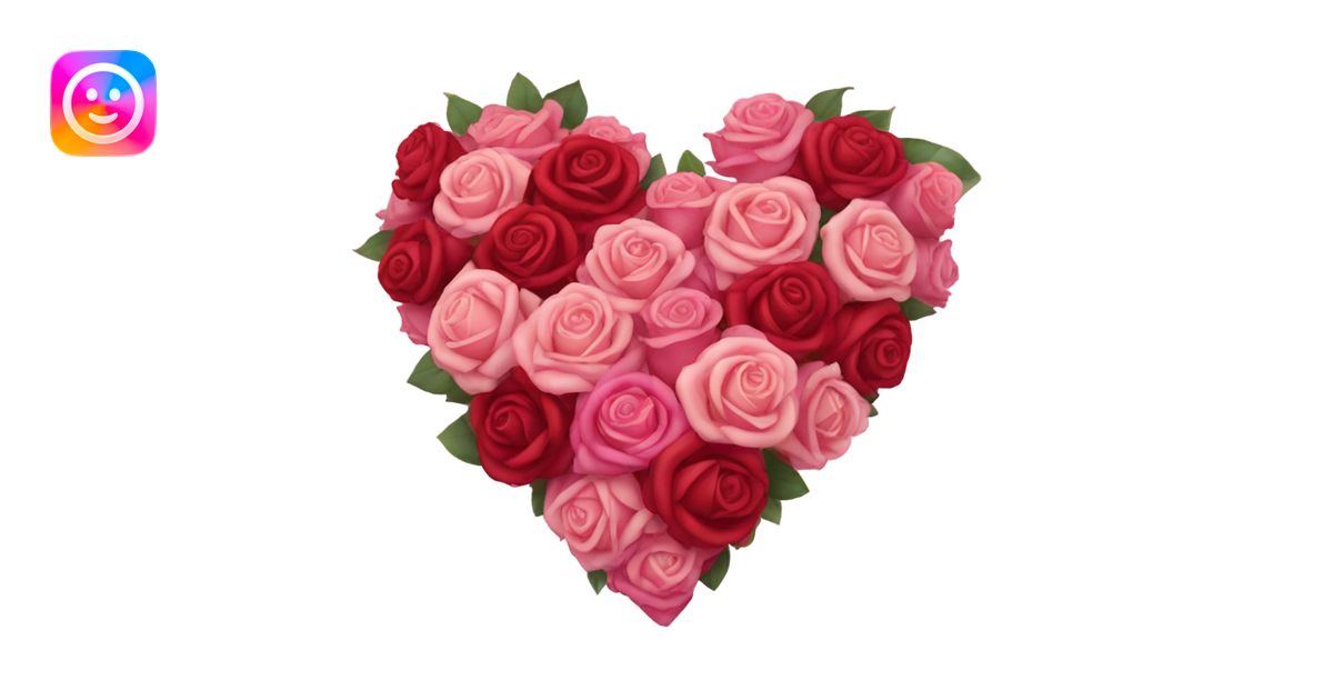 Heart of roses emoji | AI Emoji Generator