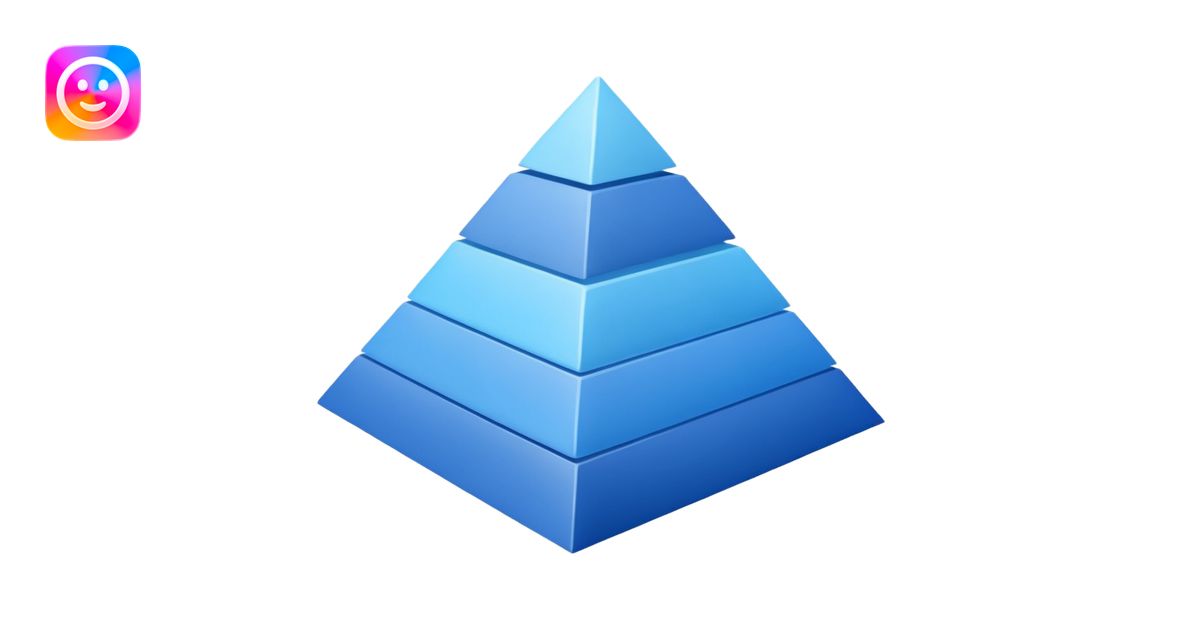 pyramid with three layers (blue) emoji | AI Emoji Generator