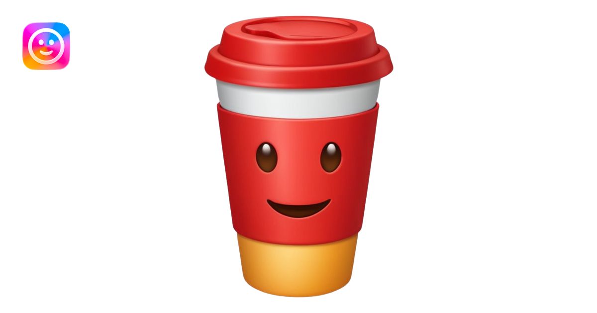 red plastic coffe with with lid emoji | AI Emoji Generator