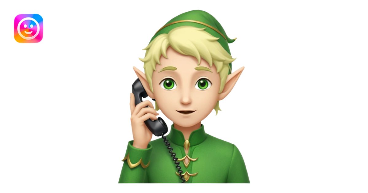 elf talking on the phone emoji | AI Emoji Generator