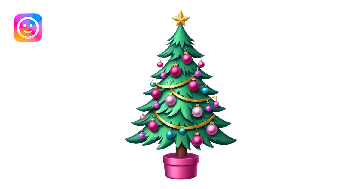 Christmas tree pink emoji | AI Emoji Generator