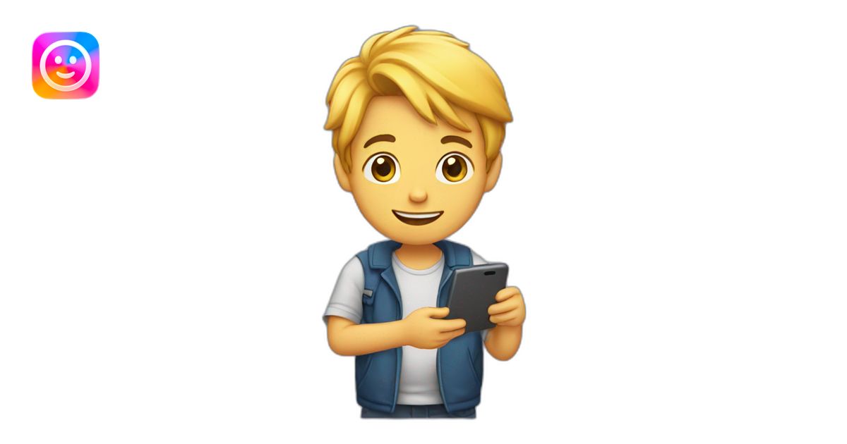 boy scrolling phonne emoji | AI Emoji Generator