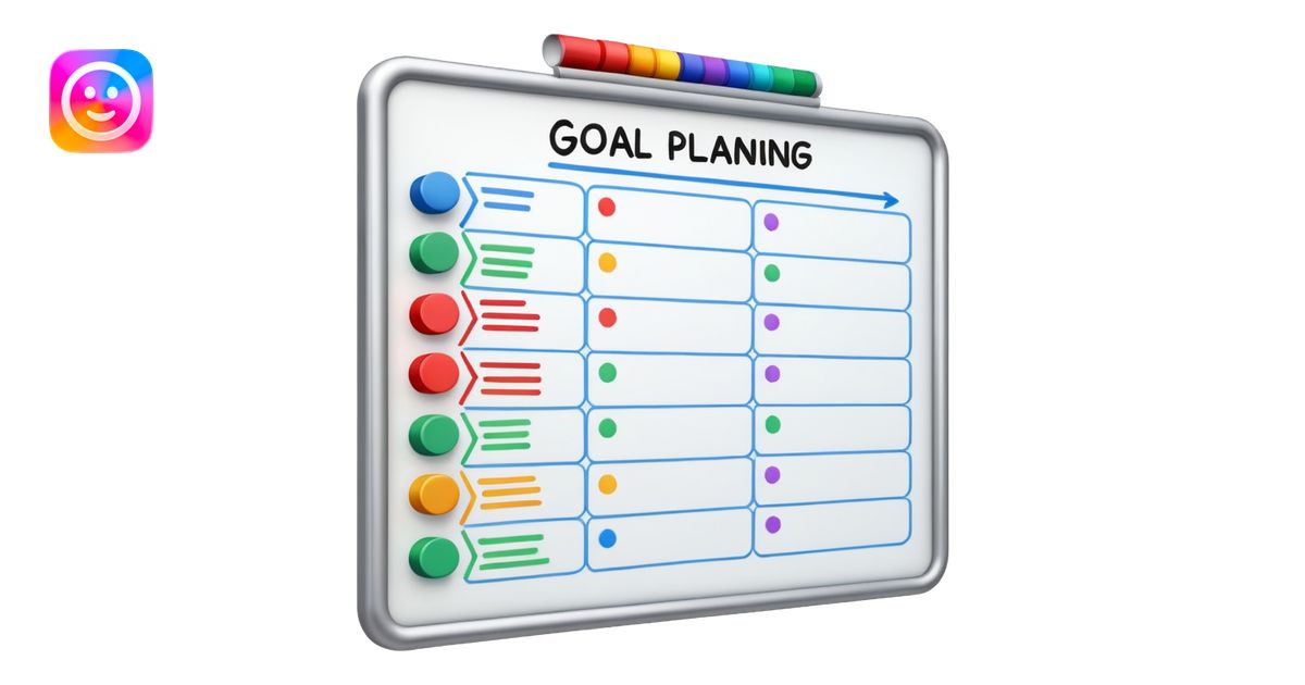 Goal planning on a white board emoji | AI Emoji Generator