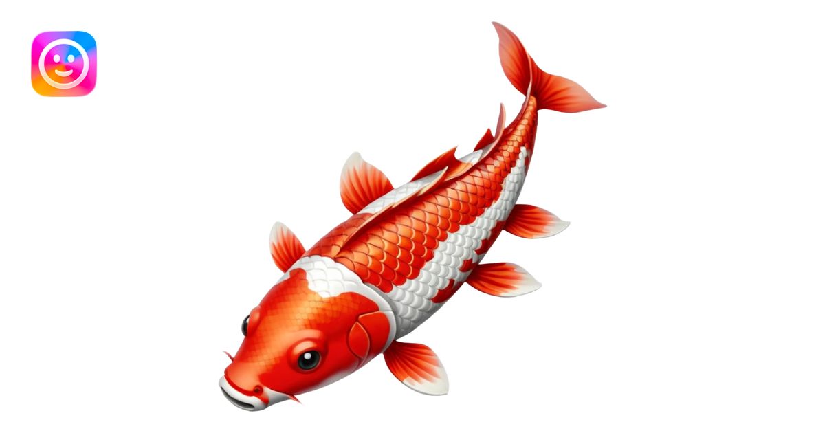 red white Koi fish emoji | AI Emoji Generator