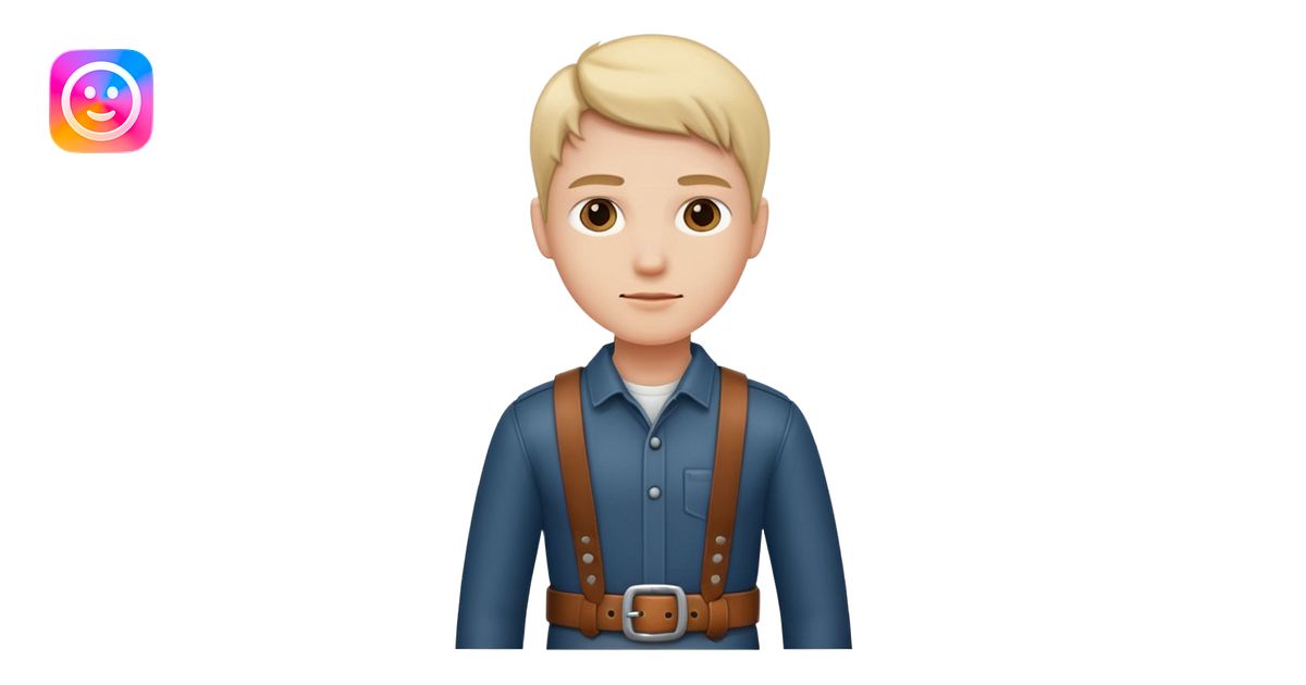 Person with straight face and belt in hand emoji | AI Emoji Generator